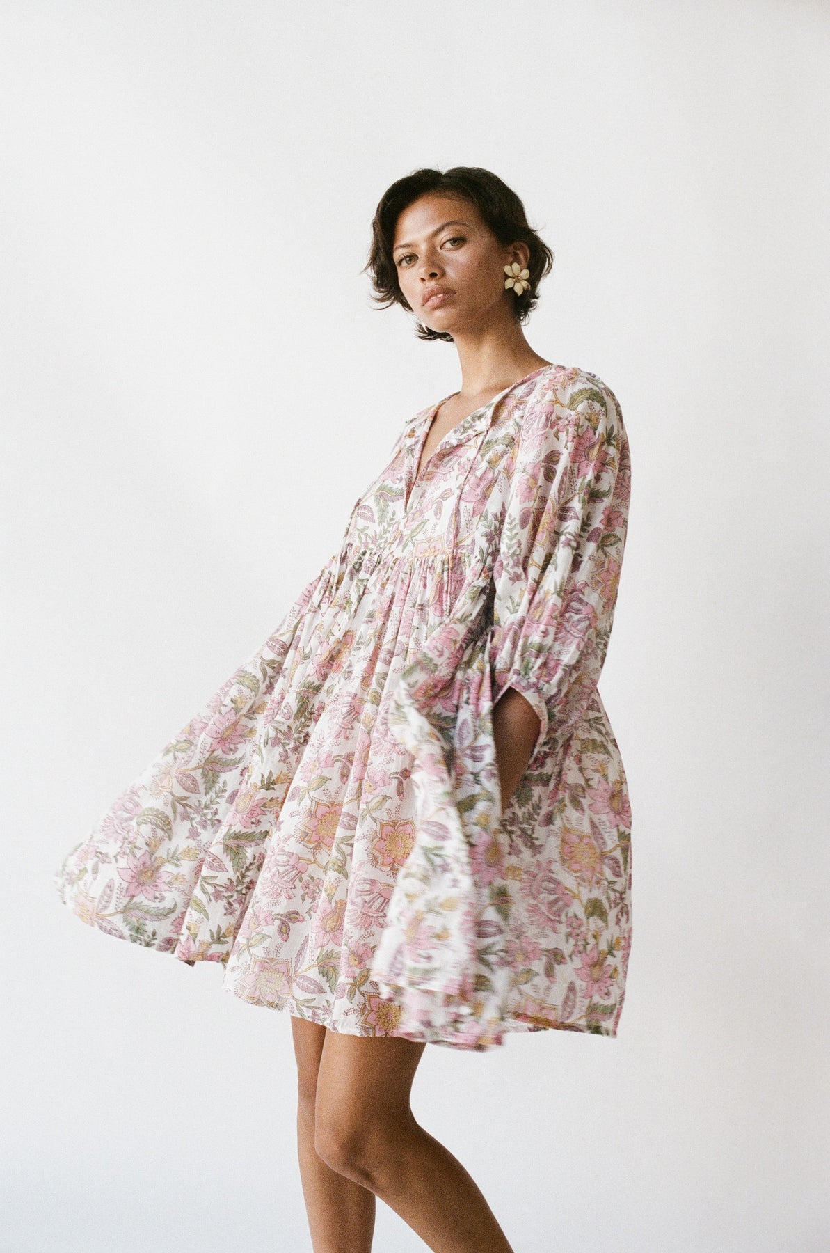 Kyra Mini Dress ~ Fuchsia Bloom – Daughters of India