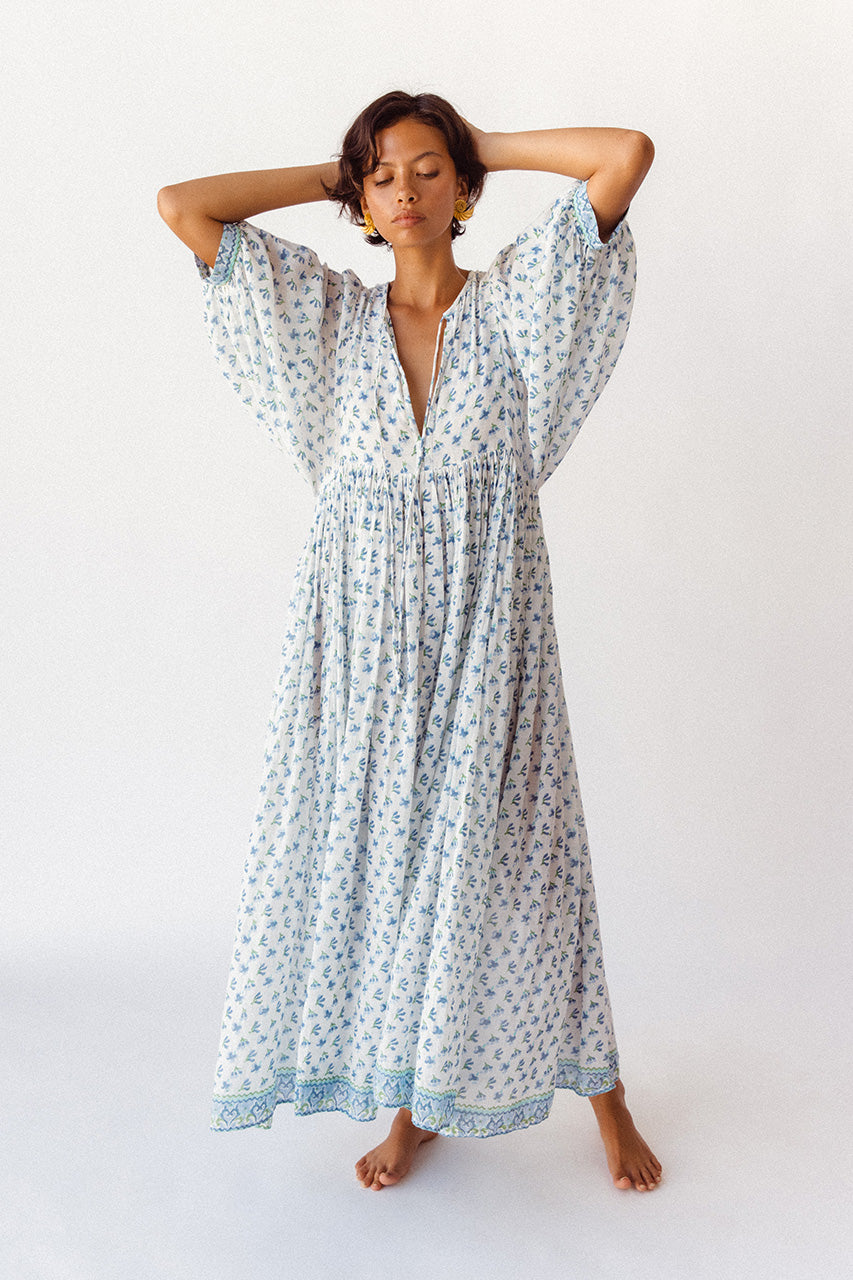 Kyra Maxi Dress ~ Azure – Daughters of India