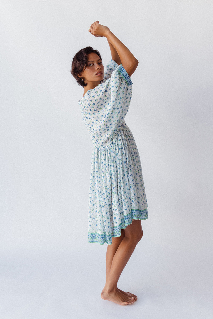 Kyra Mini Dress ~ Azure – Daughters of India